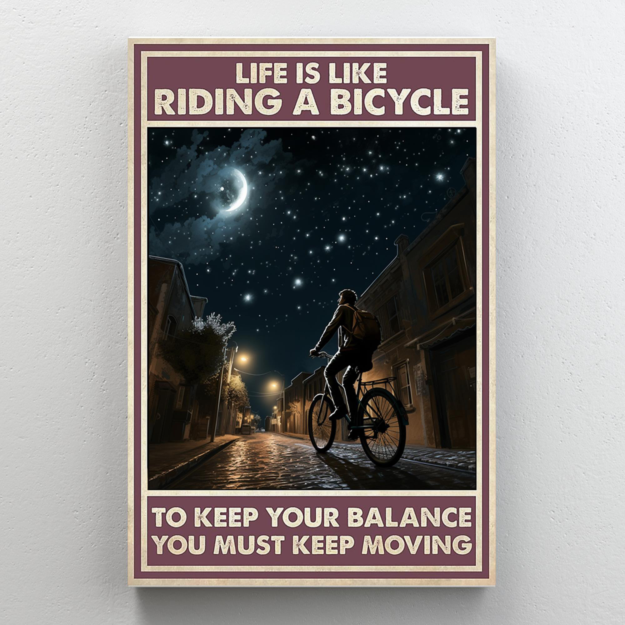 Trinx Life Is Like Riding A Bicycle - 1 Piece Rectangle Life Is Like Riding A Bicycle On Canvas ...